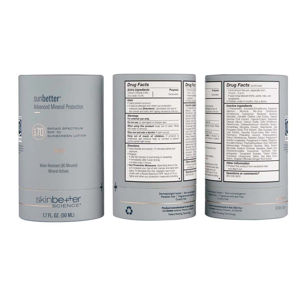 Skinbetter sunbetter SHEER SPF 70 Sunscreen Lotion | skinBEAUTIFUL RX